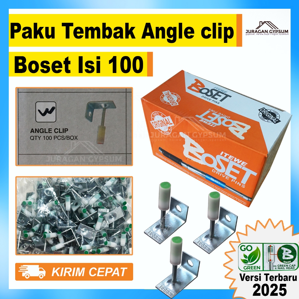 Jual BOSET PIN Angle Clip ORIGINAL / Paku Tembak Beton angel clip L ...