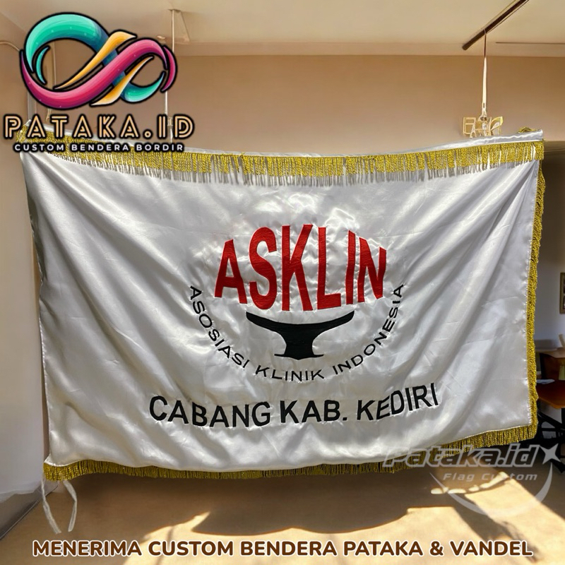 Jual Bendera Asklin 90x135 custom tulisan | Shopee Indonesia