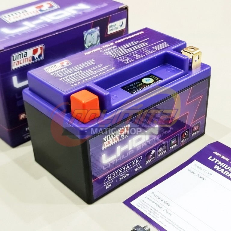 Jual Aki Accu Motor UMA Racing Lithium Li-Ion Battery HJTX7A-FP 12V 7AH ...