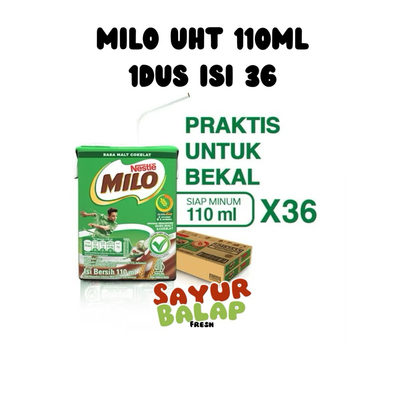 Jual Milo UHT 110ml 1 Kardus isi 36 Susu Milo Kecil 1dus isi 36 Susu Milo Active Go 1 karton ...