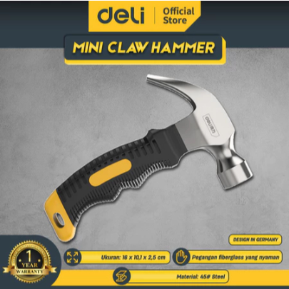 Jual Deli Mini Claw Hammer/Palu Kambing Mini 8 oz 45# Steel EDL441008 ...