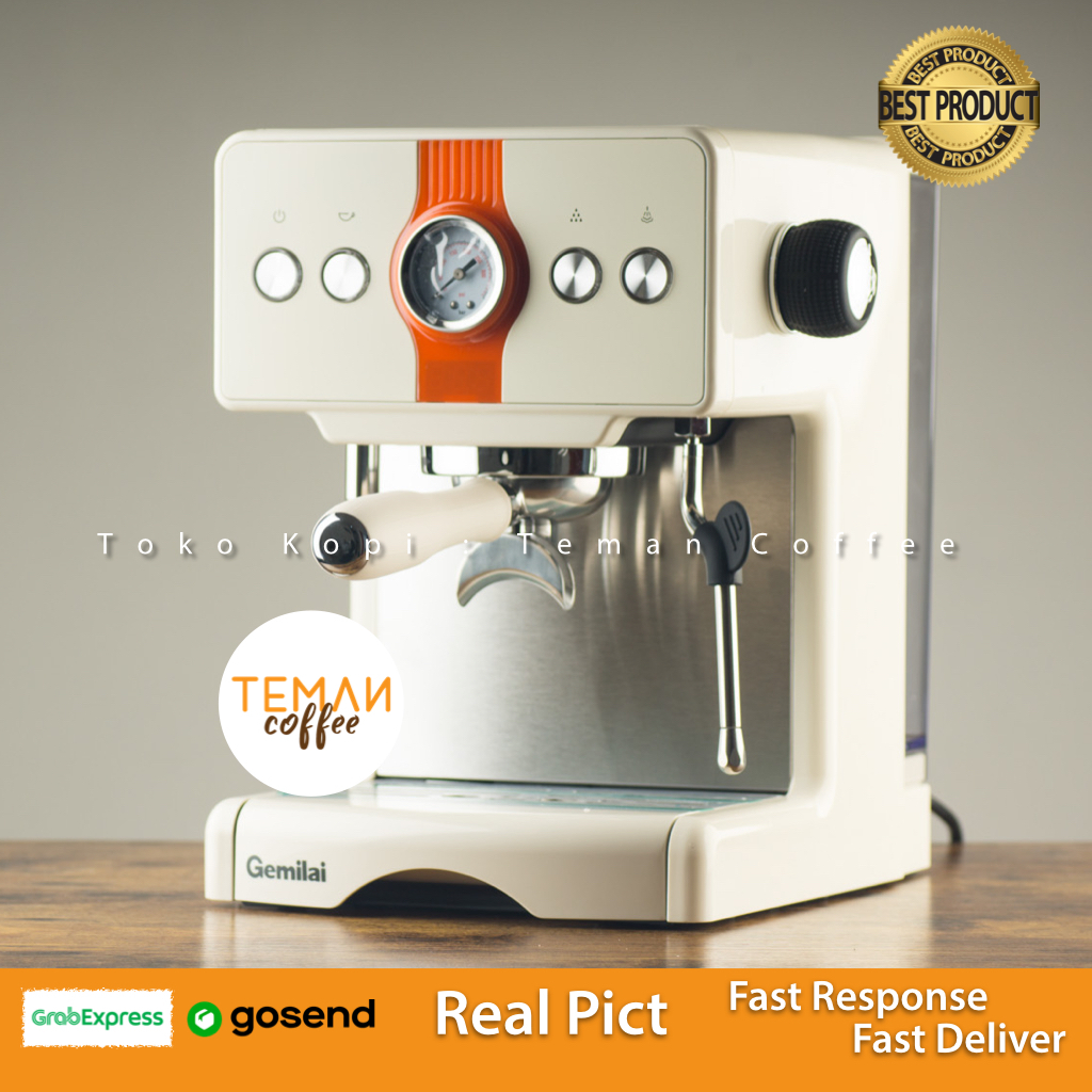 Jual Gemilai Mesin Kopi Espresso Coffee Maker Frothing 15 Bar 1450W 1.7L - CRM3609 - White ...