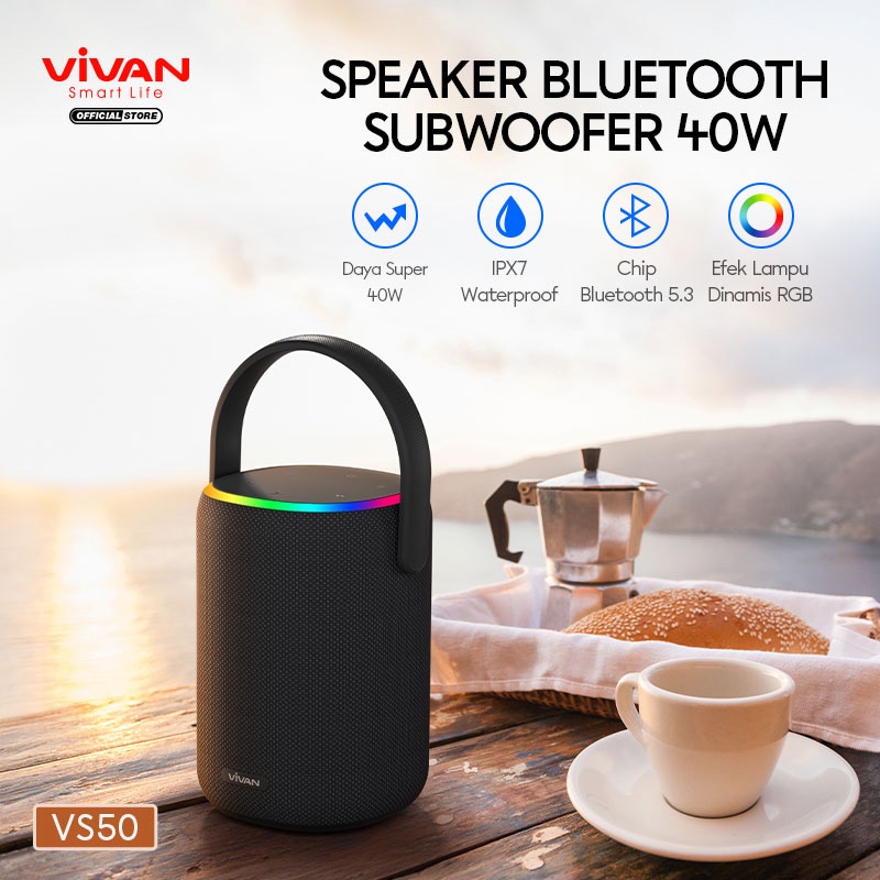Jual 40W Subwoofer RGB VIVAN Speaker VS50 | Shopee Indonesia