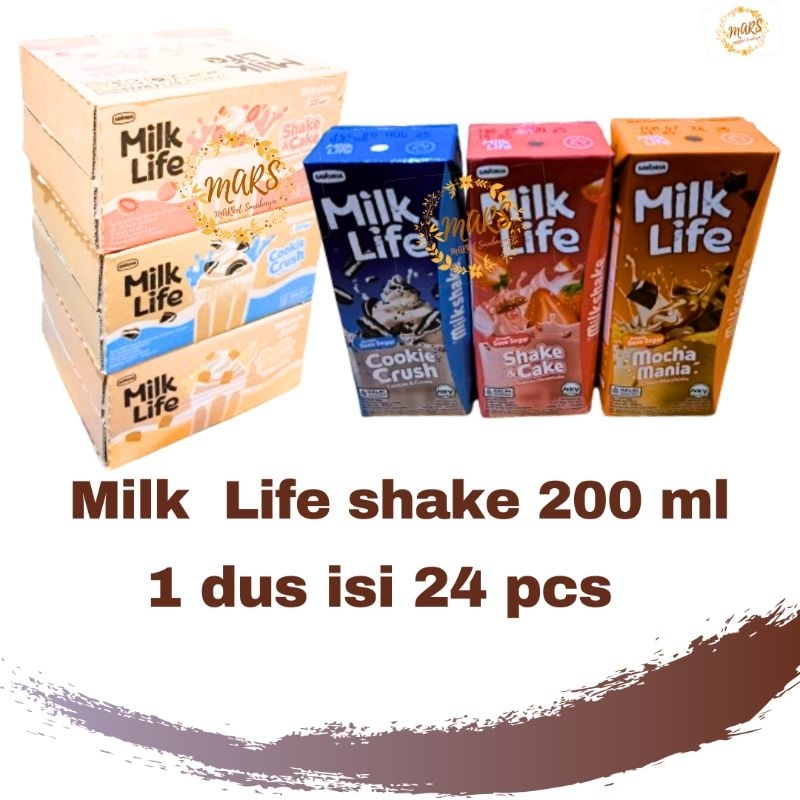 Jual Milk Life Shake 200 ml (Cookie crush, Shake&cake, mocha mania ...