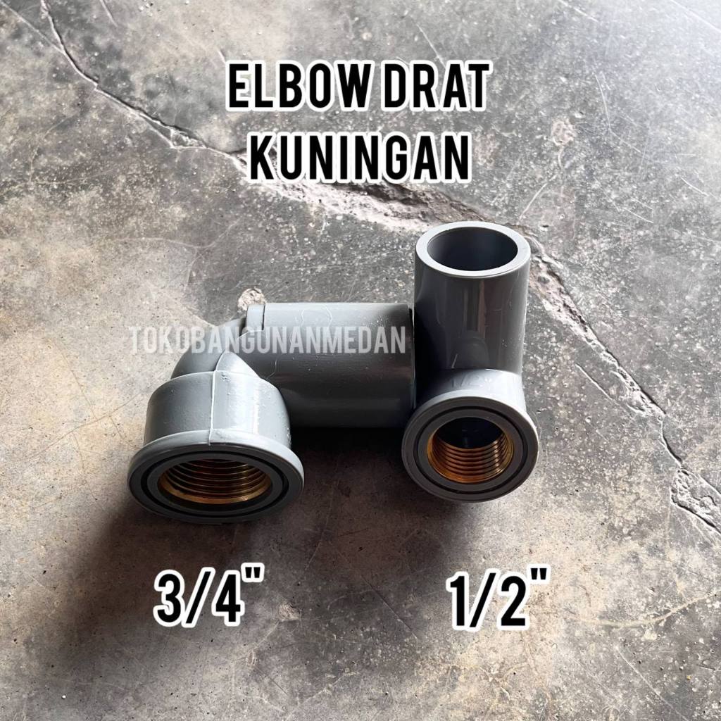 Jual Elbow Drat Dalam Kuningan Pipa PVC 1/2 , 3/4 inch - Elbo Knee | Shopee Indonesia