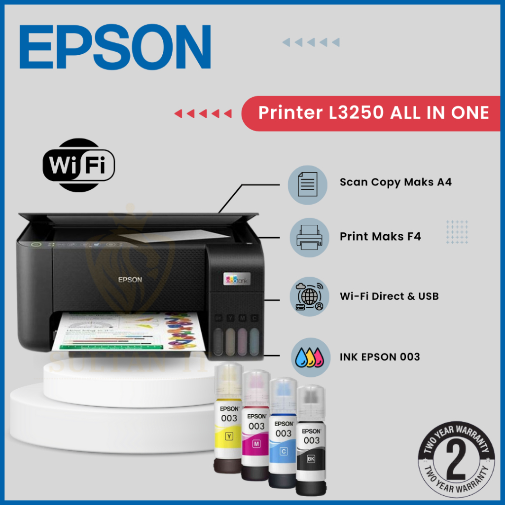 Jual Epson L3250 All in One (Print,Scan,Copy) Printer Wireless Wifi | Shopee Indonesia