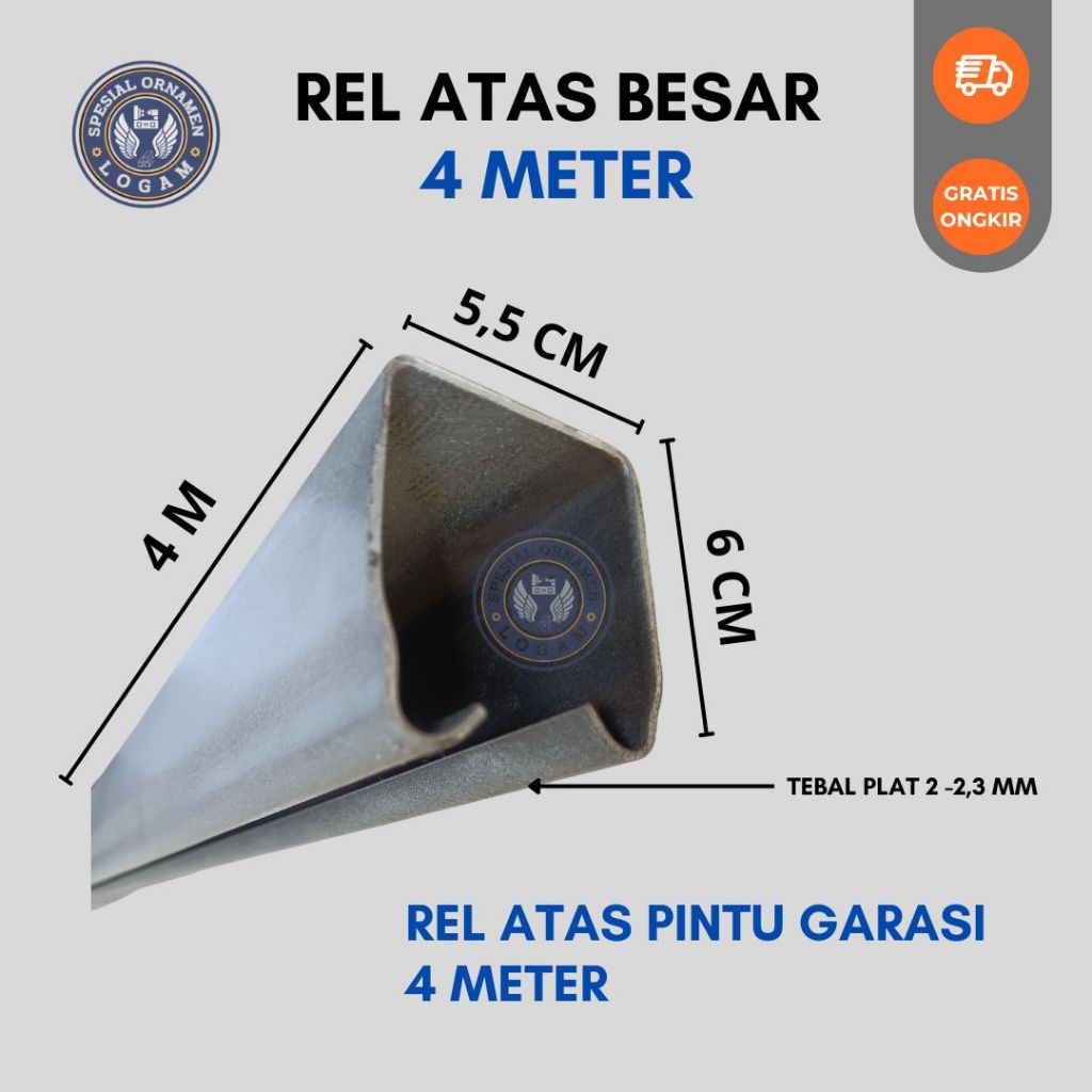 Jual Rel Atas Henderson Besar Panjang 4 meter l Rel Atas Pintu Pagar l ...