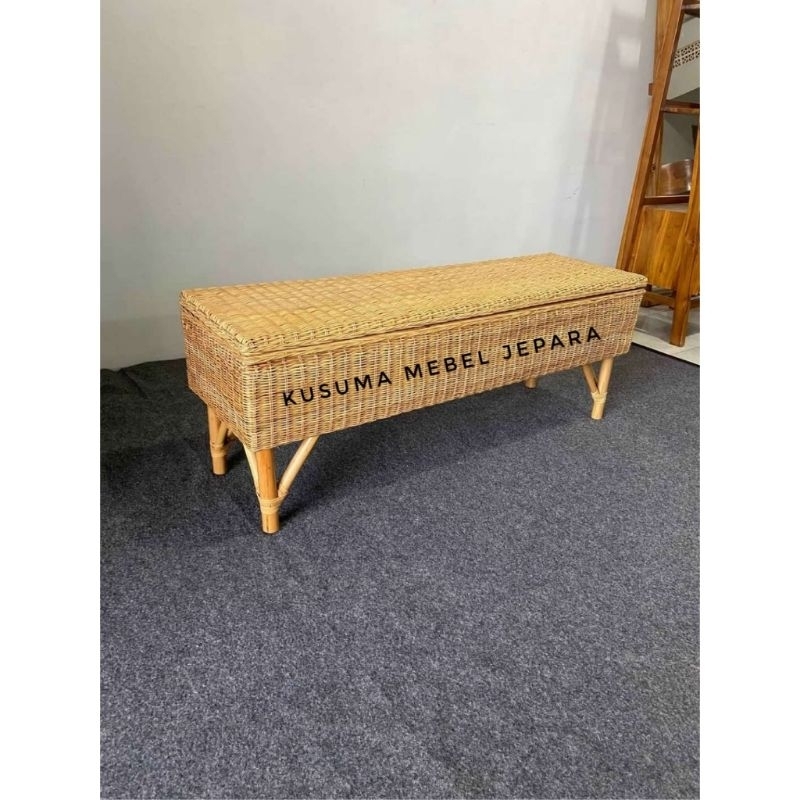 Jual Bangku Rotan Rangka Kayu Jati Multifungsi (Panjang 200cm Lebar ...