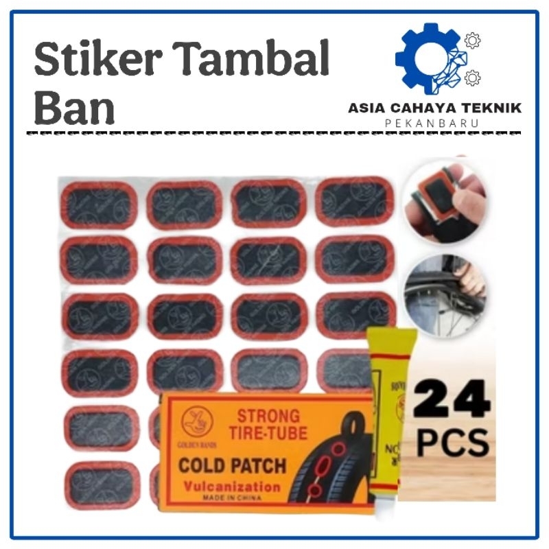 Jual Lem Stiker Tambal Ban Cold Patch Tip Top Karet TipTop Large isi 24 ...