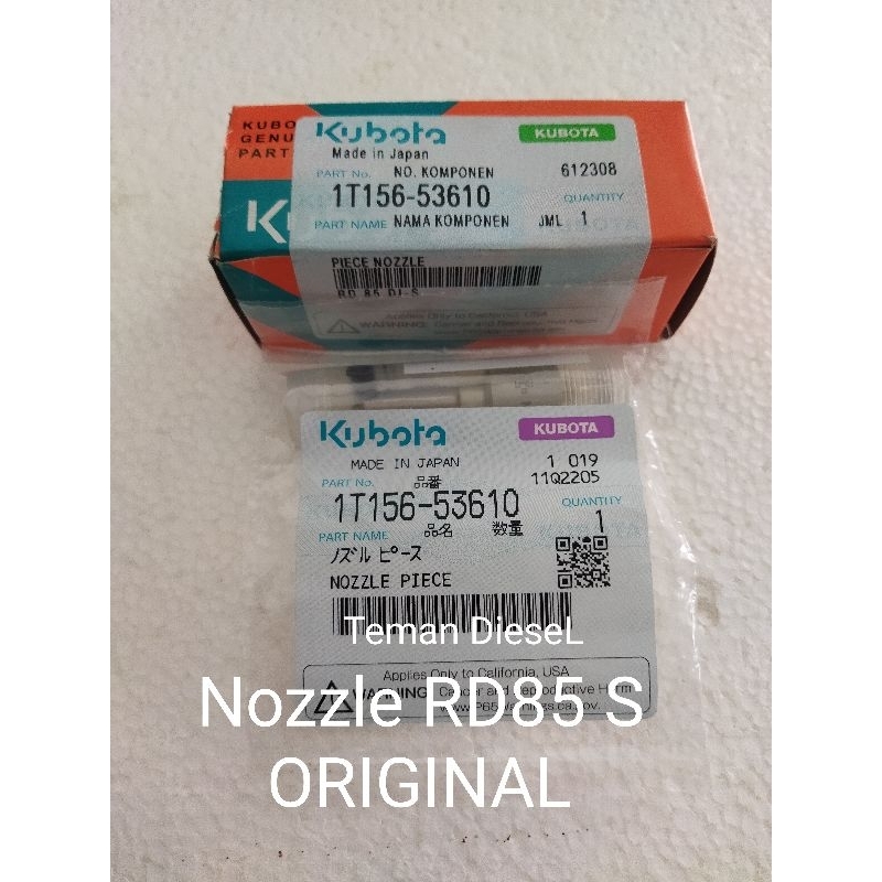 Jual Nozzle RD85 Di1 2 S Kubota RD85 Nozel Original Made in Japan ...