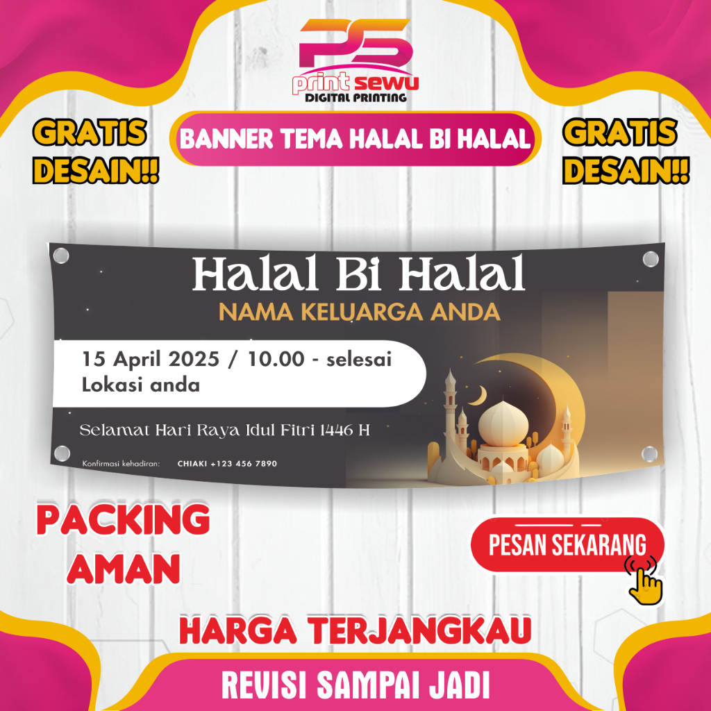 Jual CETAK BANNER/SPANDUK TEMA HALAL BI HALAL | BANNER CUSTOM | BISA ...