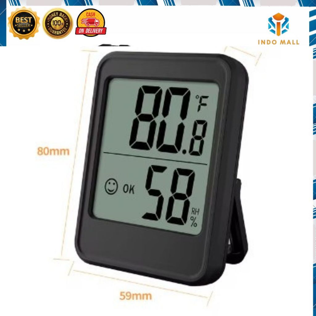 Jual Large Lcd Digital Thermometer Hygrometer Indoor Temperature ...