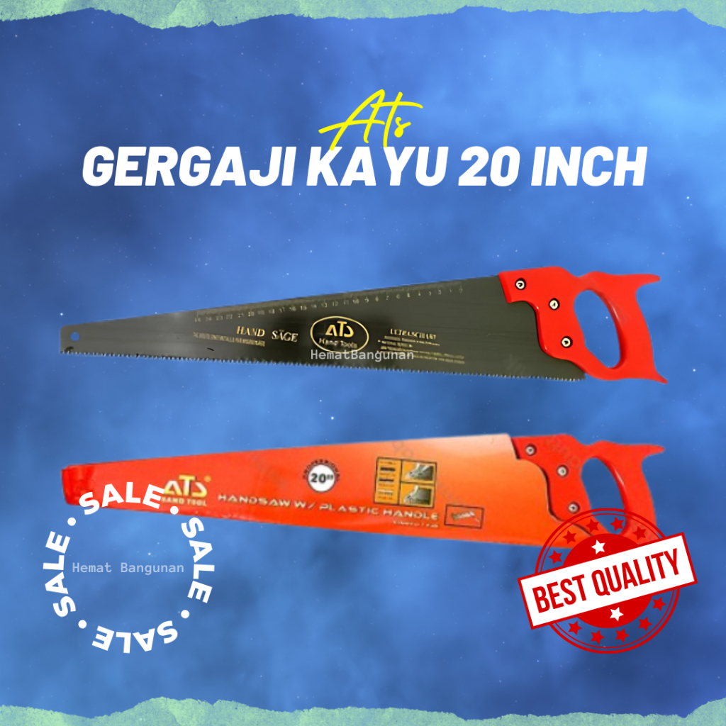 Jual Gergaji Tangan Kayu Super Tajam ATS Gagang PVC 20" Inch Hand Saw ...