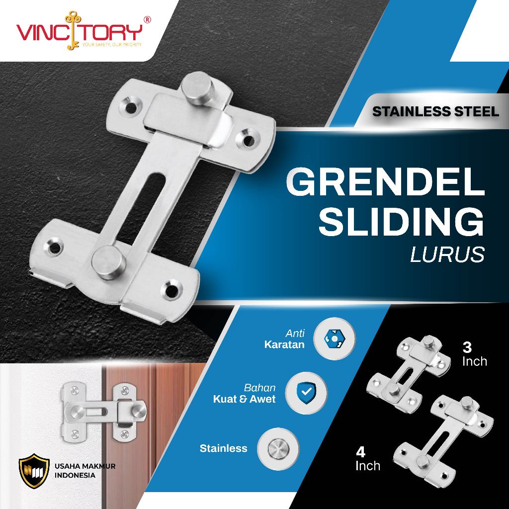 Jual Grendel Sliding 180* Stainless/Selot Pintu Geser/Ready Stok FREE ...