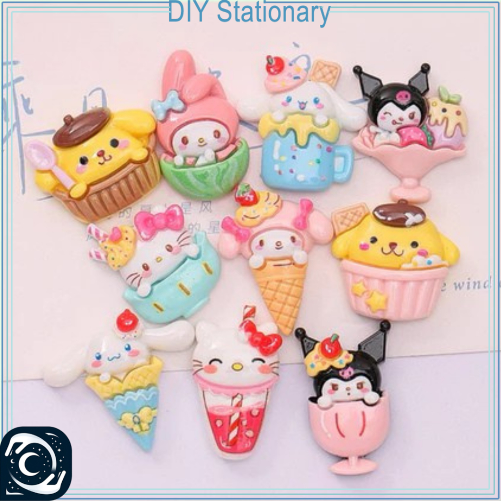 Jual Stiker 3D Karakter Sanrio Ice Cream Lucu Resin Clay DIY Aksesoris ...