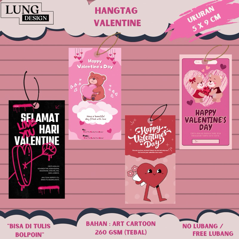 Jual Hang Tag Valentine's Day / HangTag Hari Kasih Sayang / Kartu ...