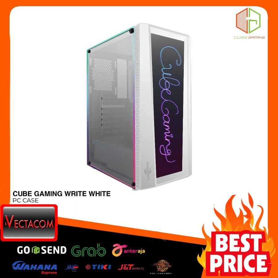 Jual CUBE GAMING WRITE WHITE - mATX/ATX/ITX - CASING GAMING | Shopee ...
