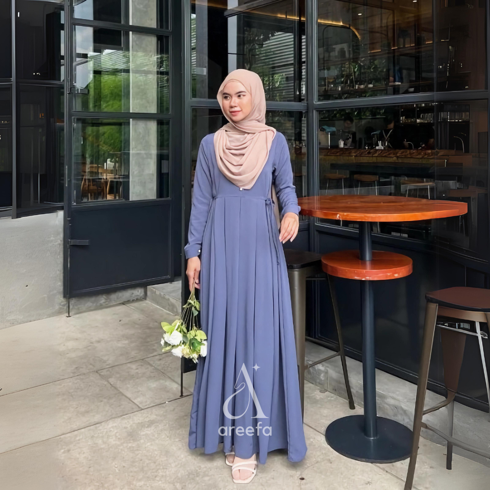 Jual Areefa - Safira Dress Bahan Katun Rayon Twill ORI Premium Gamis ...