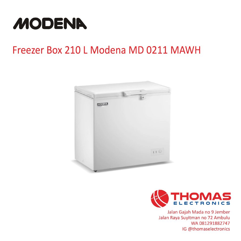 Jual Chest Freezer Box 210 Liter Modena MD0211MAWH MD 0211 MAWH ...