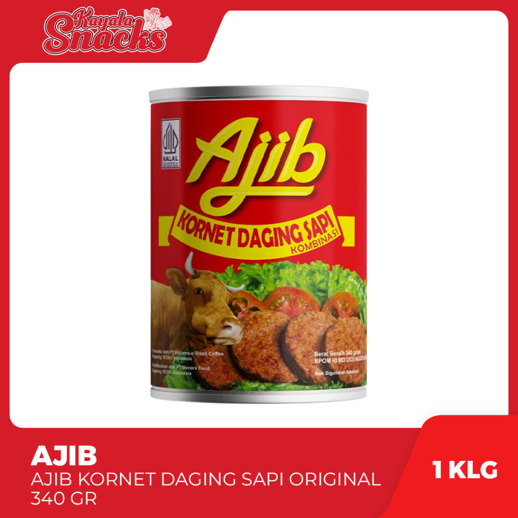 Jual AJIB Kornet Daging Sapi Original 340gr - 1 Kaleng | Shopee Indonesia