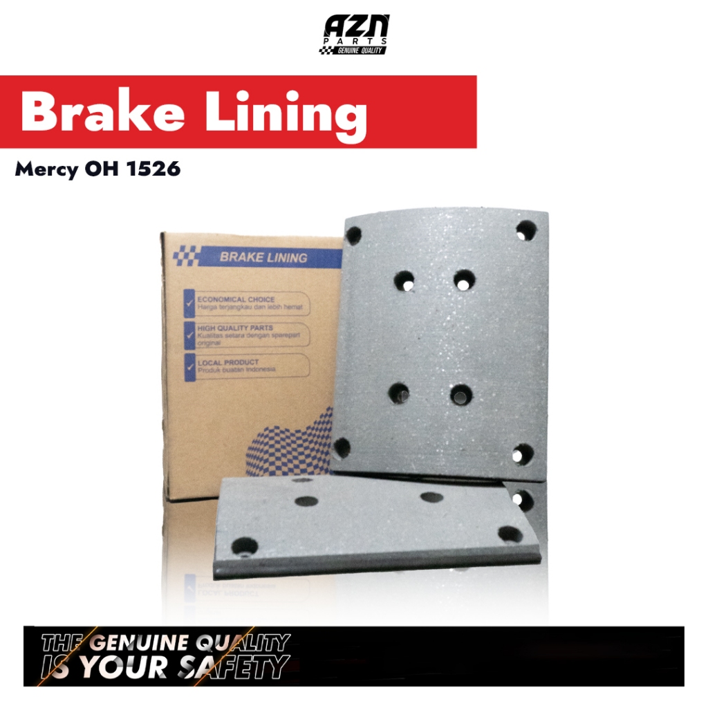 Jual Kampas rem HD RR (Brake Lining) AZN untuk MERCY OH 1526 (Pendek ...