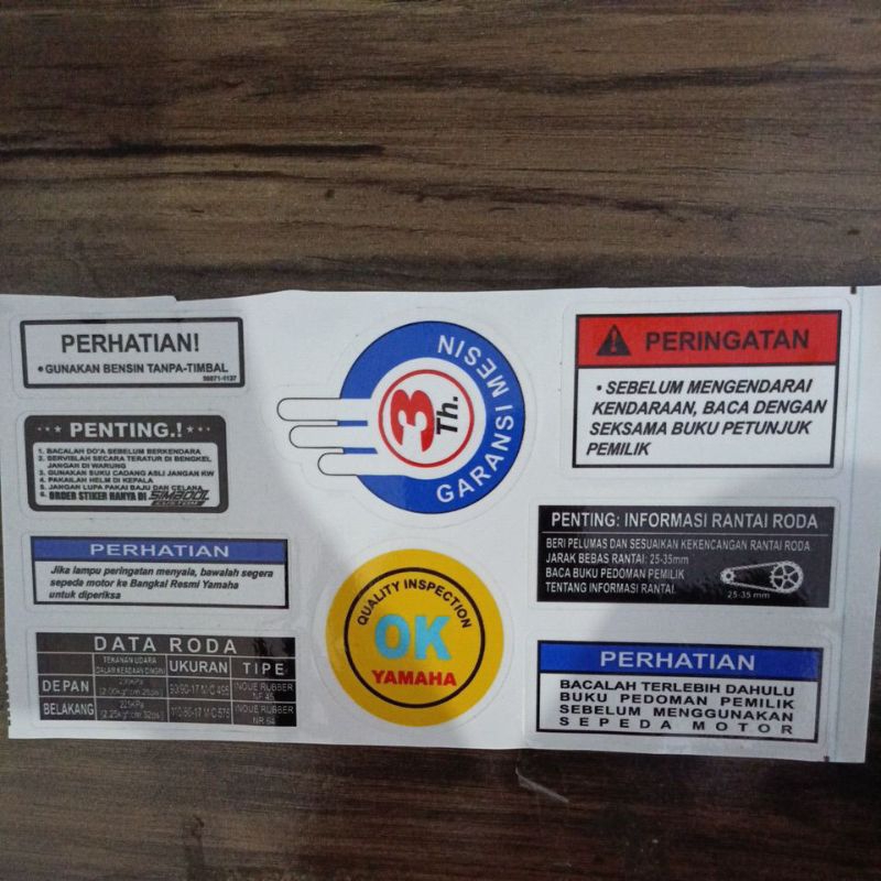 Jual STICKER PERHATIAN GARANSI 3TH MOTOR YAMAHA | Shopee Indonesia