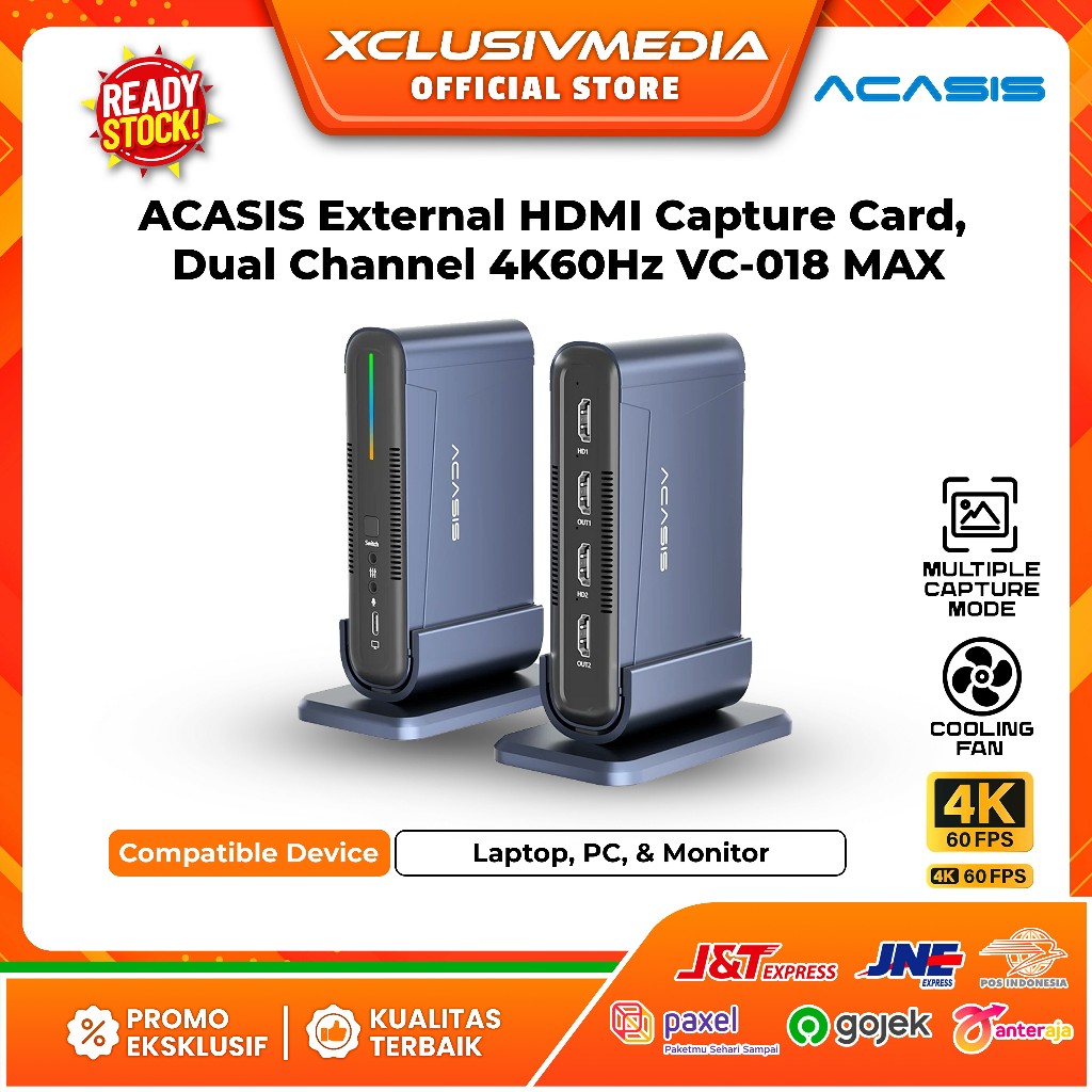 Jual ACASIS External HDMI Capture Card, Dual Channel 4K60Hz VC-018 MAX ...