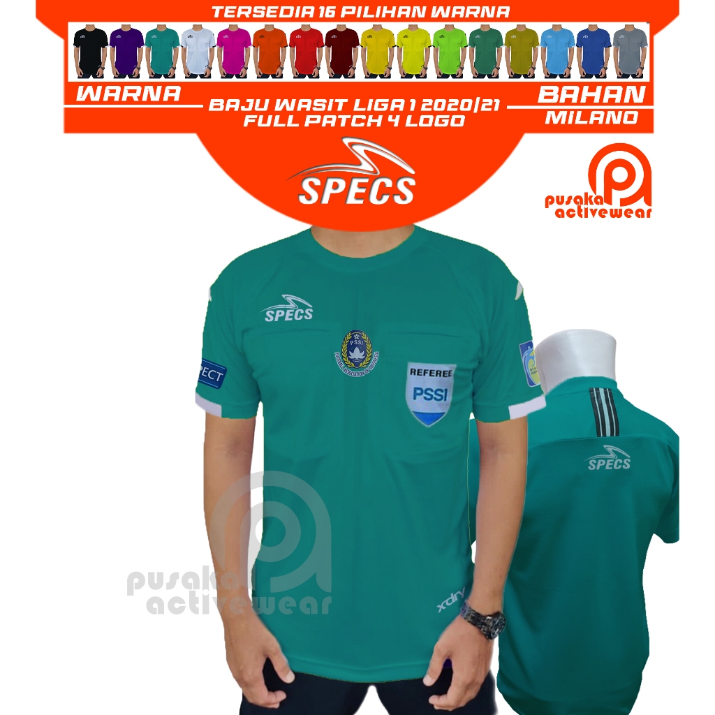 Jual Baju Wasit FULL PATCH 4 LOGO - SPECS Liga 1 2024/25 ( 16 WARNA ...