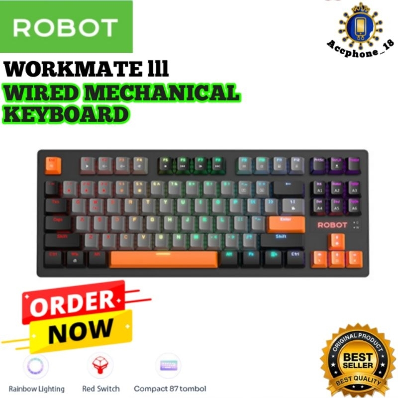 Jual ROBOT WORKMATE III WIRED LUMINOUS MECHANICAL KEYBOARD | Shopee ...