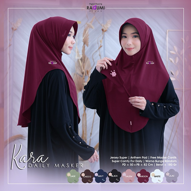 Jual KARA DAILY MASK BRAND ORI BY RAQUMI // HIJAB INSTAN // HIJAB DAILY ...