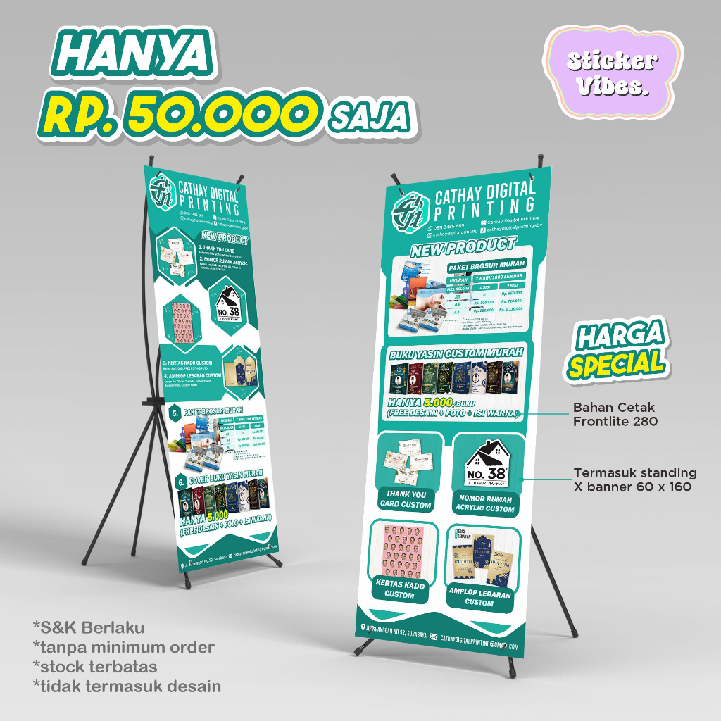 Jual X Banner 60 x 160 cm MURAH alat besi tebal | X Banner Custom | X ...