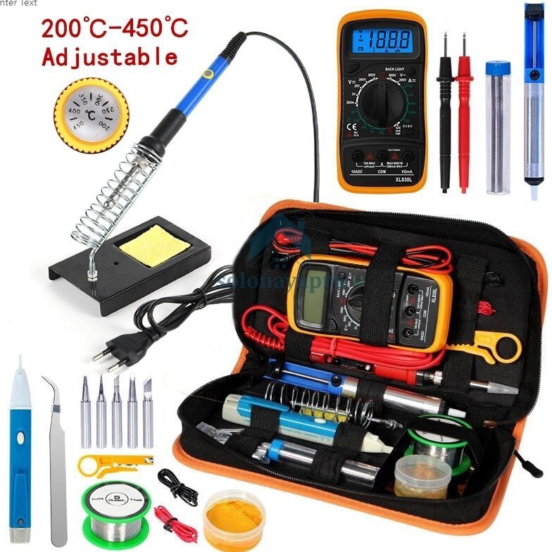 Jual Silahkan Belanja Set Solder Listrik Lengkap dengan Multimeter Iron Tool Kit 22V 6WSolder ...