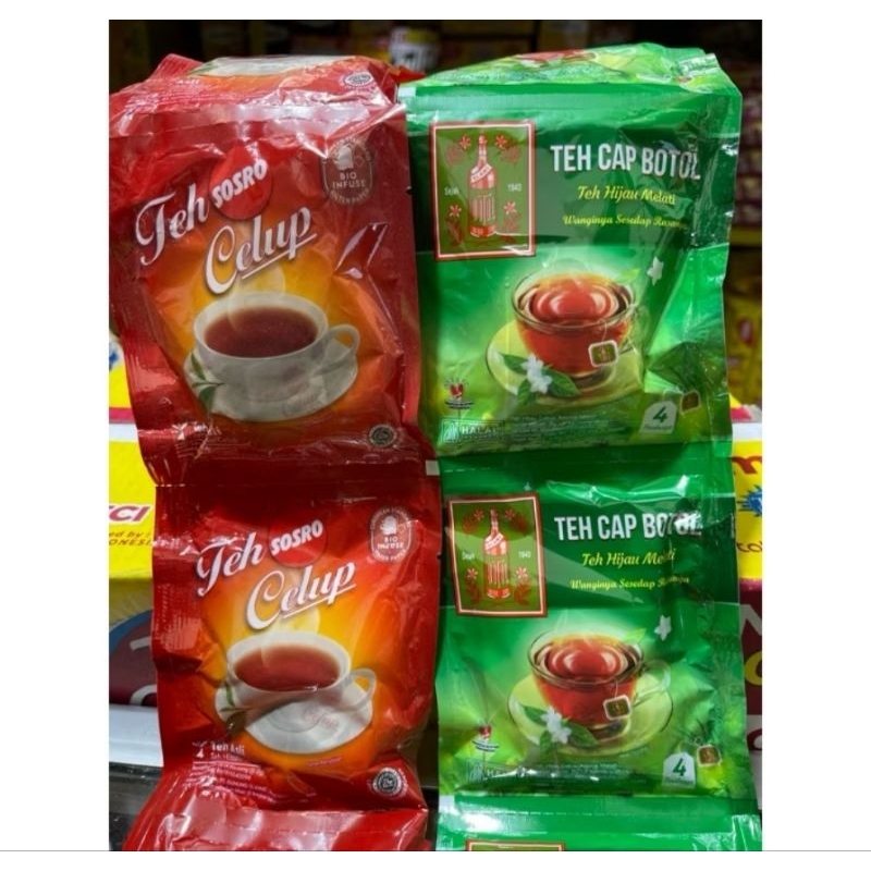 Jual TEH CELUP SOSRO/CAP BOTOL RENCENG (ISI 10 SACHET) | Shopee Indonesia