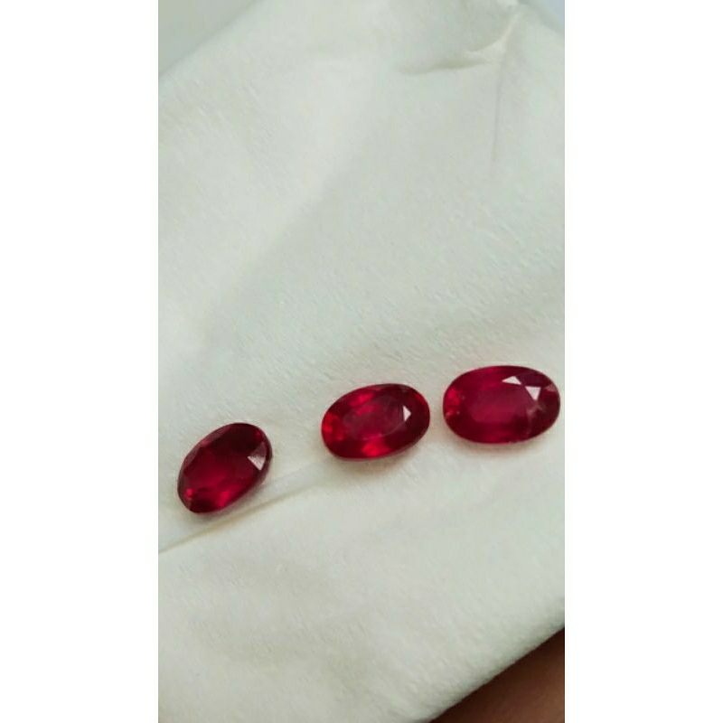 Jual natural rubi (corundum) color pegoon blood,dim 6mmx4mm batu ...