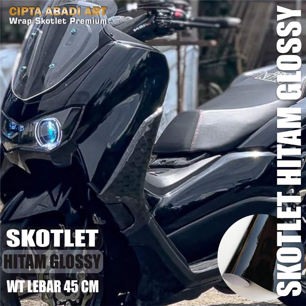 Jual Skotlet Motor Stiker Hitam Glossy Scotlet Black Glos Ukuran Lebar ...