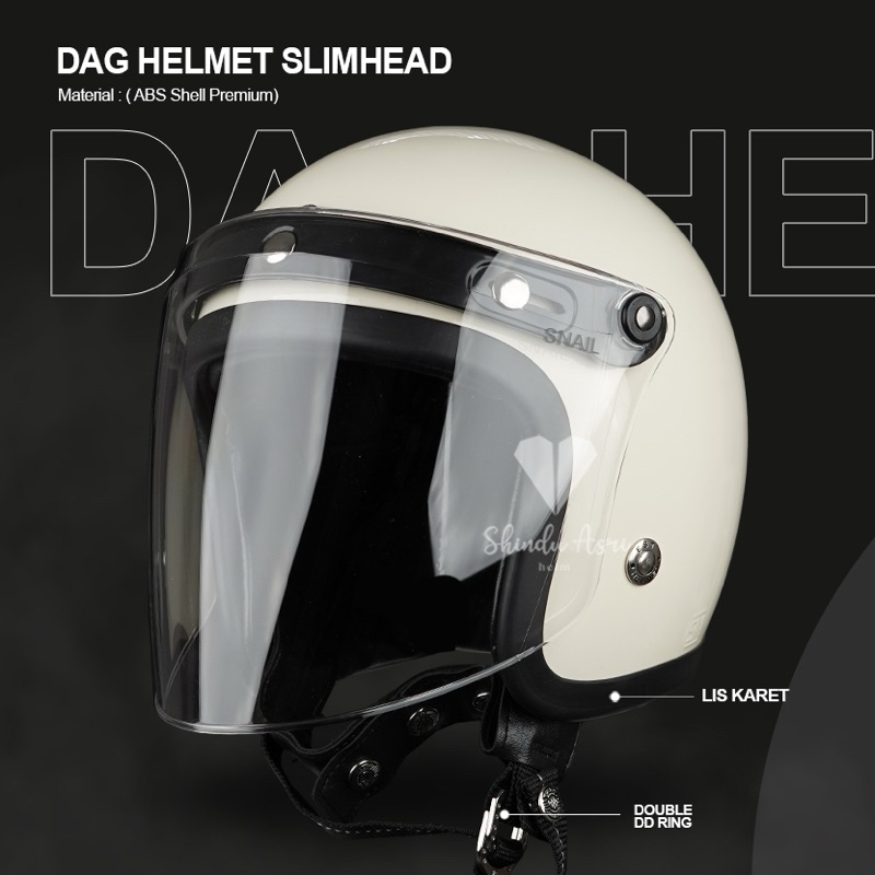 Jual HELM SLIMHEAD DAG SNAIL VISOR | Shopee Indonesia