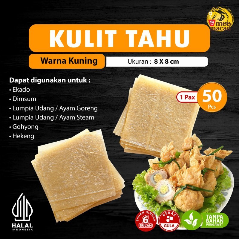 Jual Kulit Tahu TAWAR KUNING KOTAK 50 Lembar 8x8cm Untuk Dimsum Lumpia ...