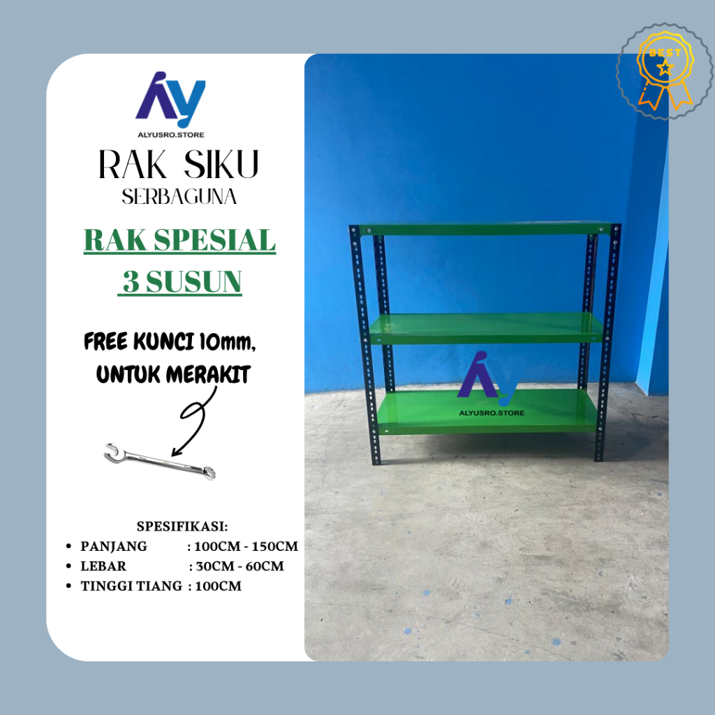 Jual RAK SIKU SERBAGUNA 100 X 50 X 100 3 SUSUN | Shopee Indonesia
