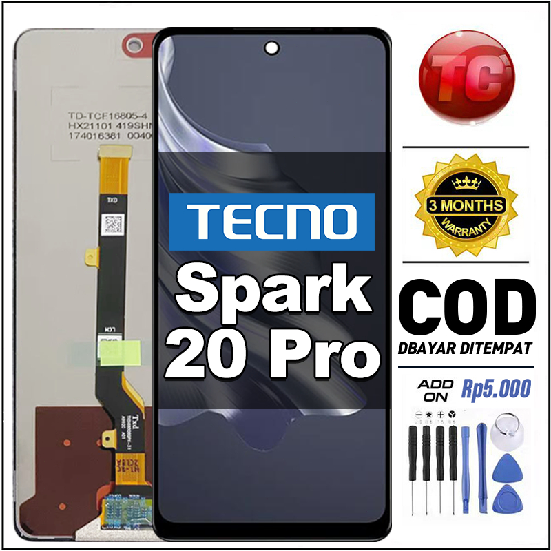 Jual LCD Tecno Spark 20 Pro Original 100% Fullset Asli Ori Touchscreen ...