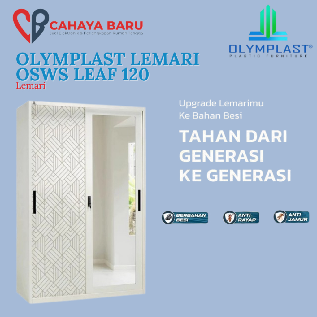 Jual OLYMSTEEL OSWS 120 - LEMARI PAKAIAN BESI 2 PINTU SLIDING/LEMARI PAKAIAN BESI MINIMALIS ...