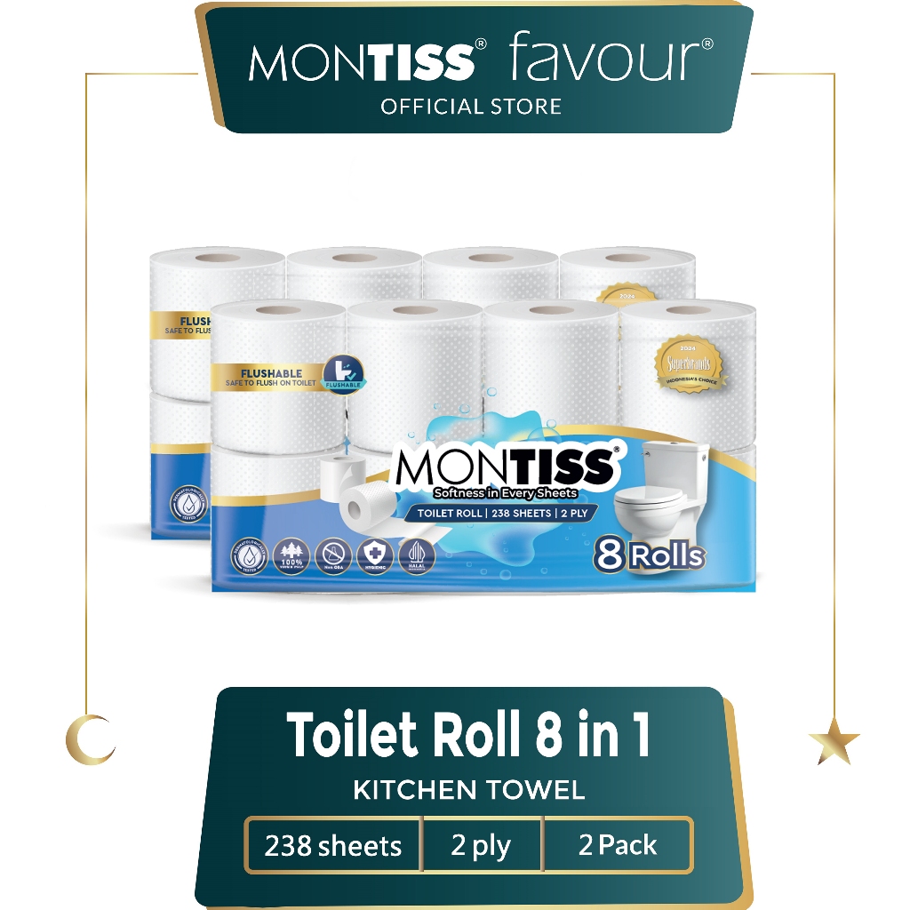 Jual Montiss Toilet Roll 238 Sheets 2 in 1 | Shopee Indonesia