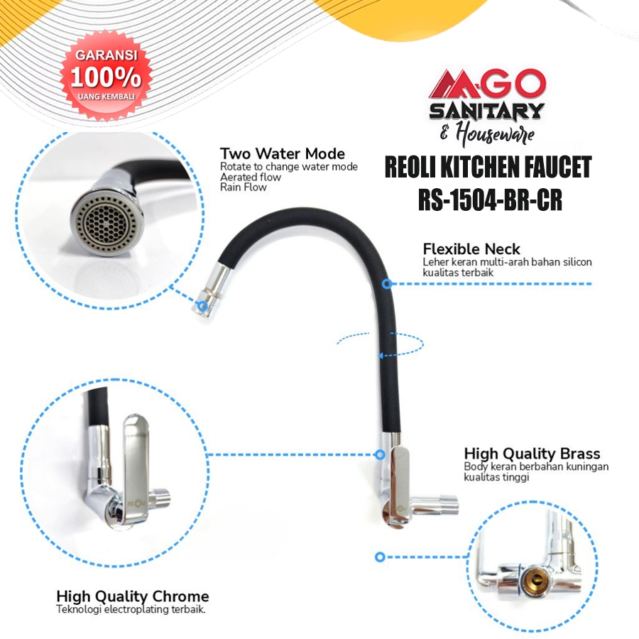 Jual REOLI KITCHEN FAUCET/REOLI KERAN SINK CUCI PIRING FLEXILE/KERAN ...