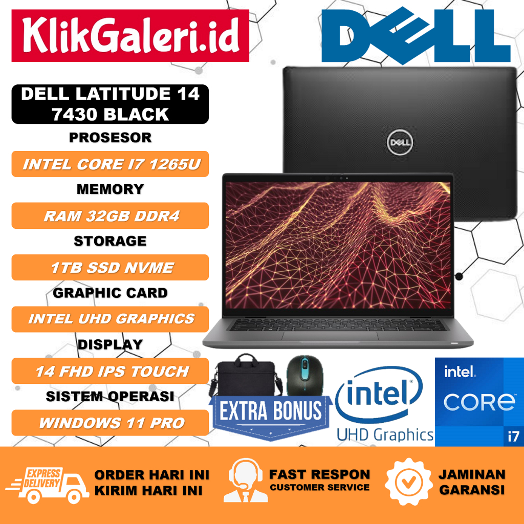 Jual Dell Latitude 7430 Home Business Laptop Intel Core i7 1265U RAM ...