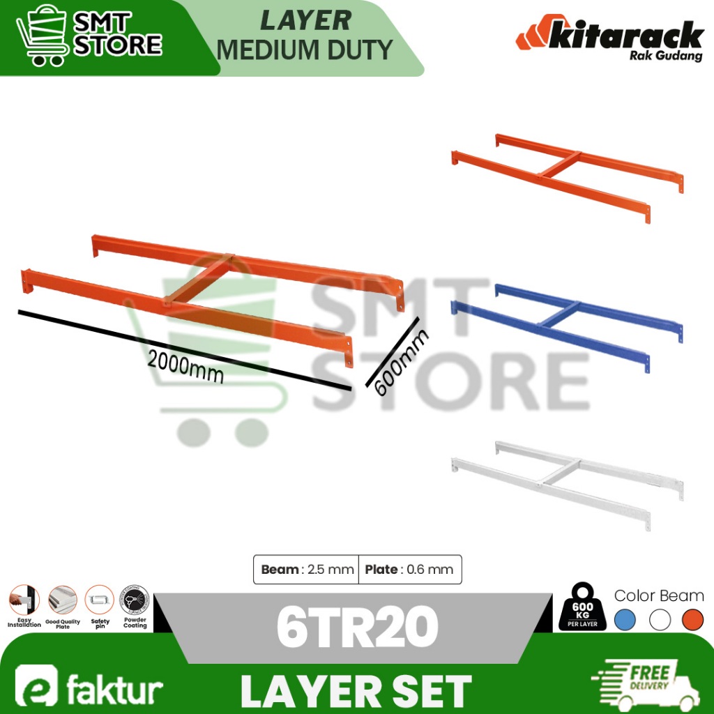 Jual KITARACK 6LTR20 Layer Rack 600KG TR Series Rak Gudang Besi Panjang ...