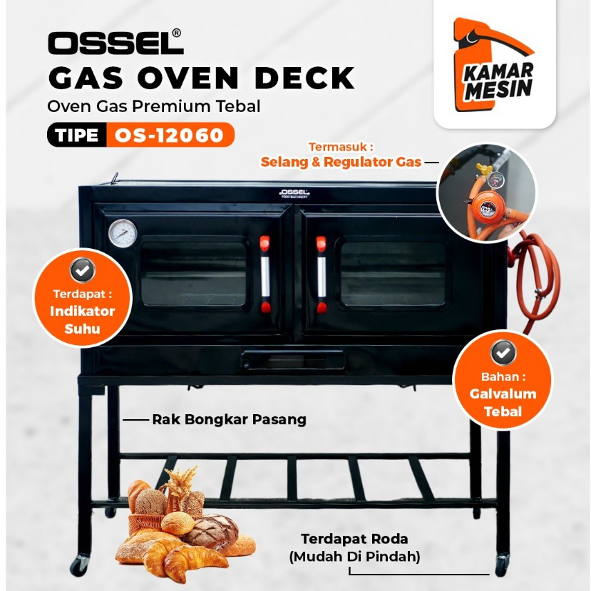 Jual OSSEL Oven Gas Galvalum Tebal OS-12060 Rak Bongkar Pasang + Roda ...