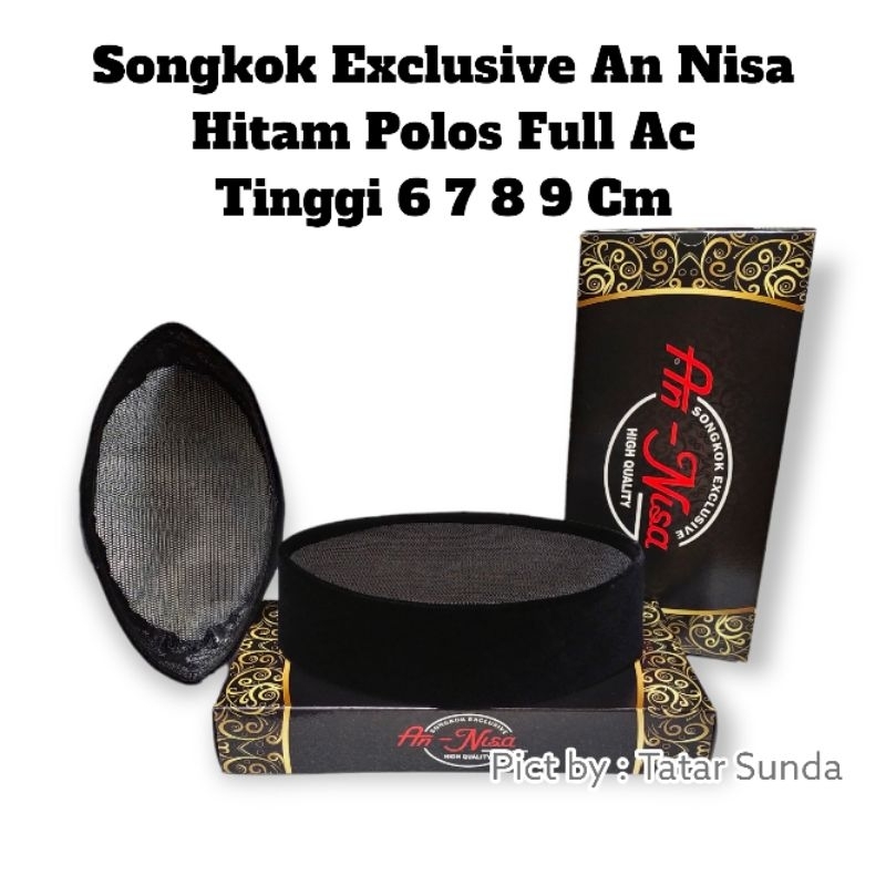 Jual Kopiah Songkok Hitam Polos An-Nisa Full AC Tradisional Murah (Bisa ...
