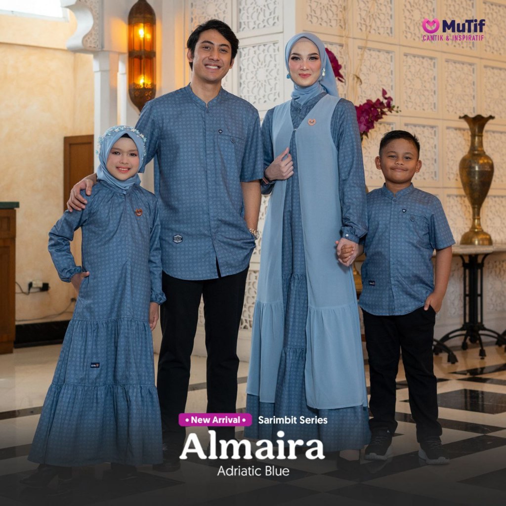 Jual SARIMBIT MUTIF TERBARU GAMIS ALMAIRA KOKO ALMAR WARNA ADRIATIC ...