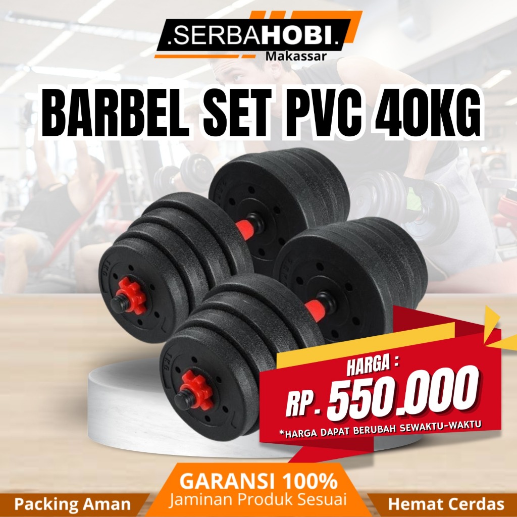 Jual Dumble Barbel Set Pvc berkualitas 40kg / Dumble Barbel Set Pvc ...