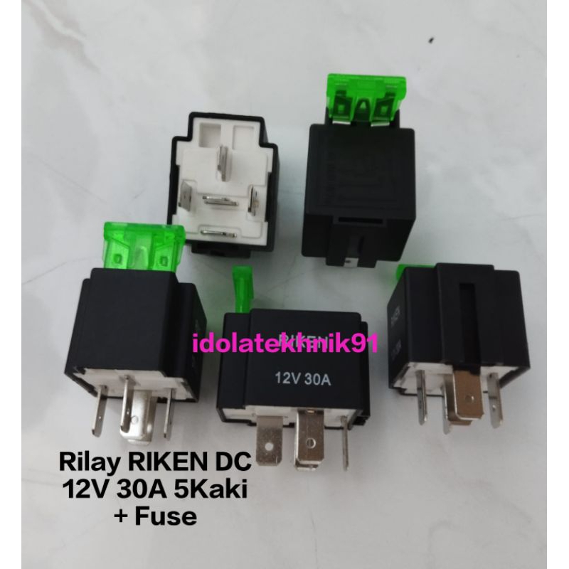 Jual Rilay DC 12V 40A 5 Pin + Fuse 30A/ Relay 12 Volt 5 Kaki + Fuse 30 ...