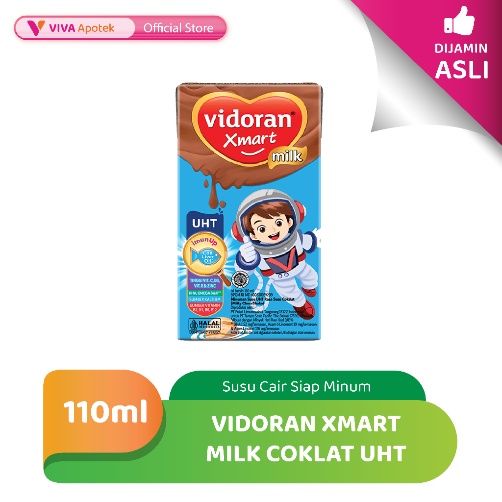 Jual Vidoran Xmart Milk Coklat UHT Susu Cair Siap Minum (110 ml) | Shopee Indonesia